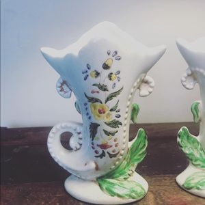 Accents | Copy 23 Two Small Cottagecore Trumpet Style Floral Ceramic ...